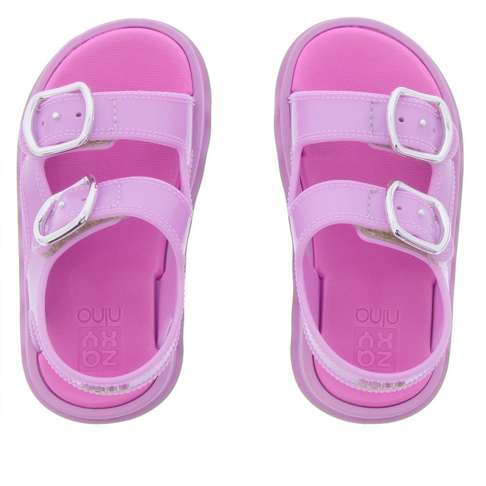 Sandália Infantil Zaxy Nina Baby Flatform Tiras Contato Fivela Lilás Roxo