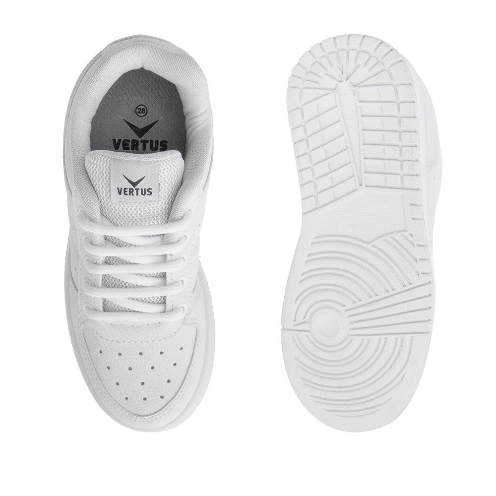 Tênis Infantil Vertus Street Detalhe Perfuros Branco Branco