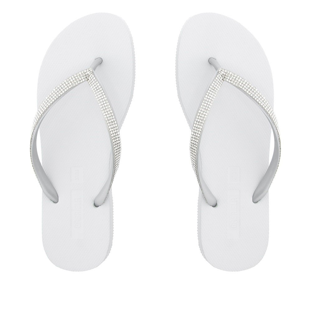 Chinelo Gabriela Strass Branco Branco