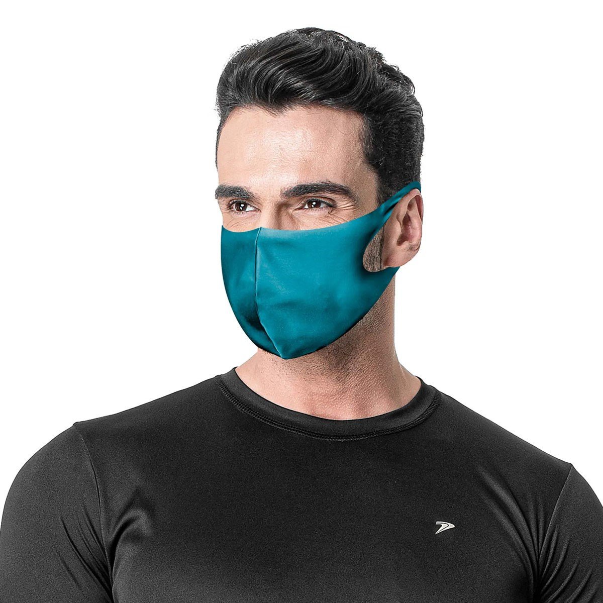 Máscara Poker Antiviral Multiesportiva - Petróleo Azul
