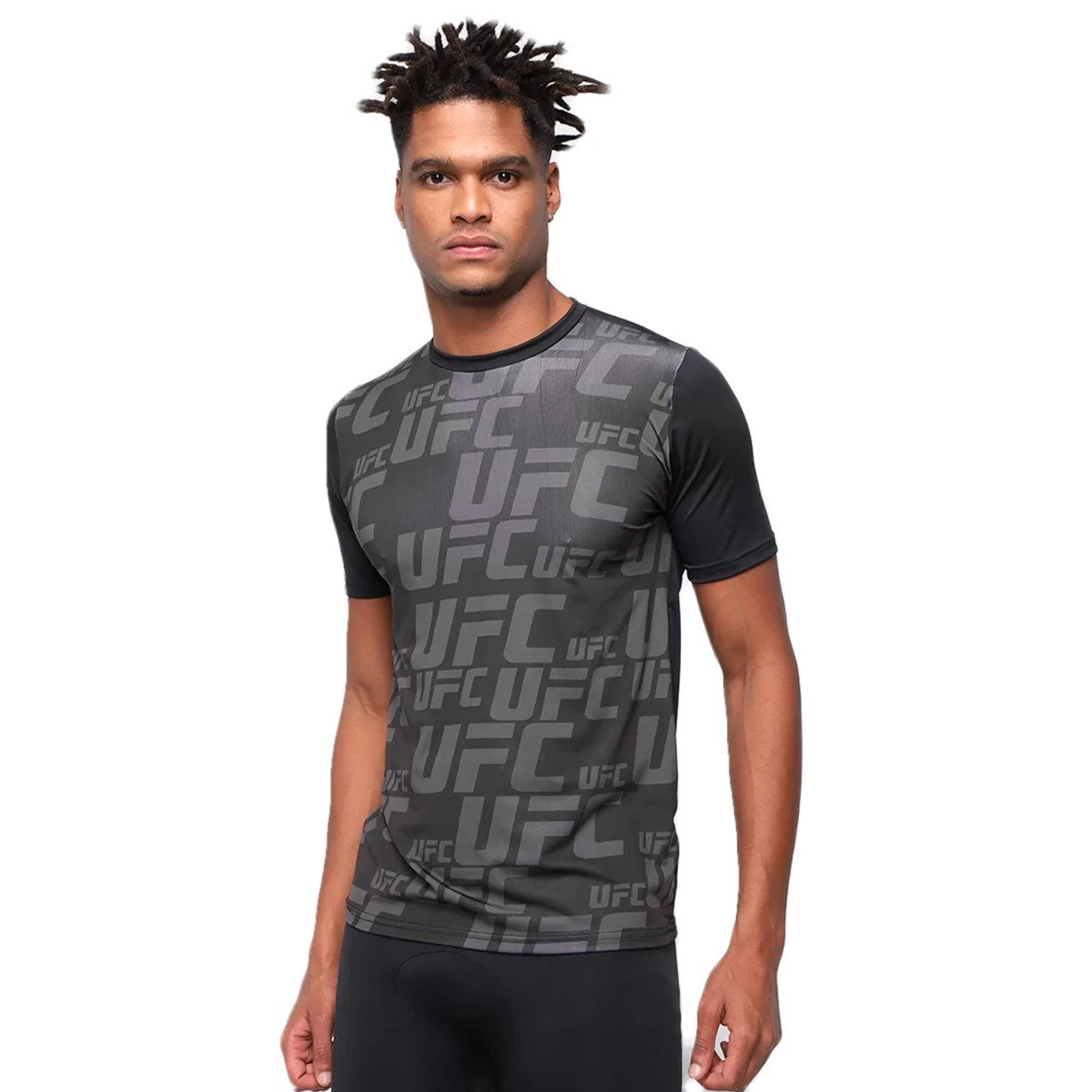 Camiseta de Compressão UFC Pattern Masculina Preto