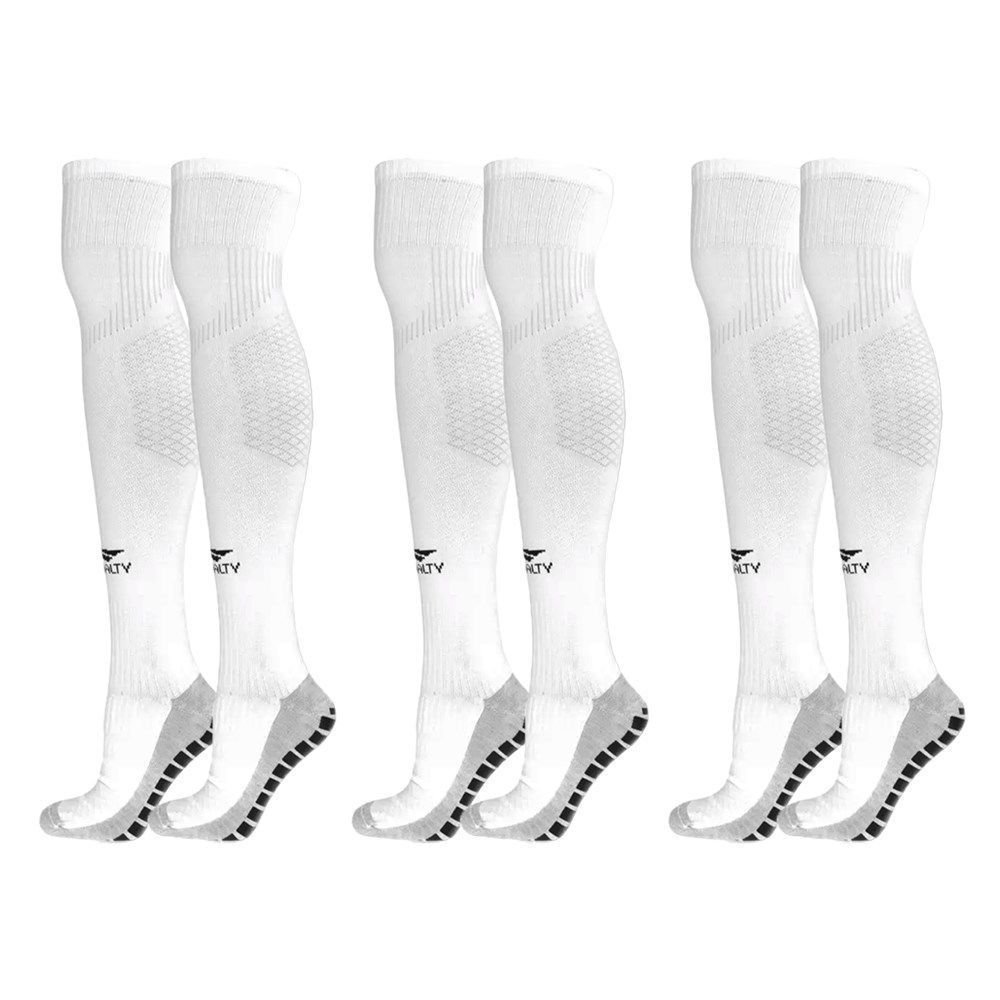 Kit 3 Pares de Meiões Penalty Grip Max Branco