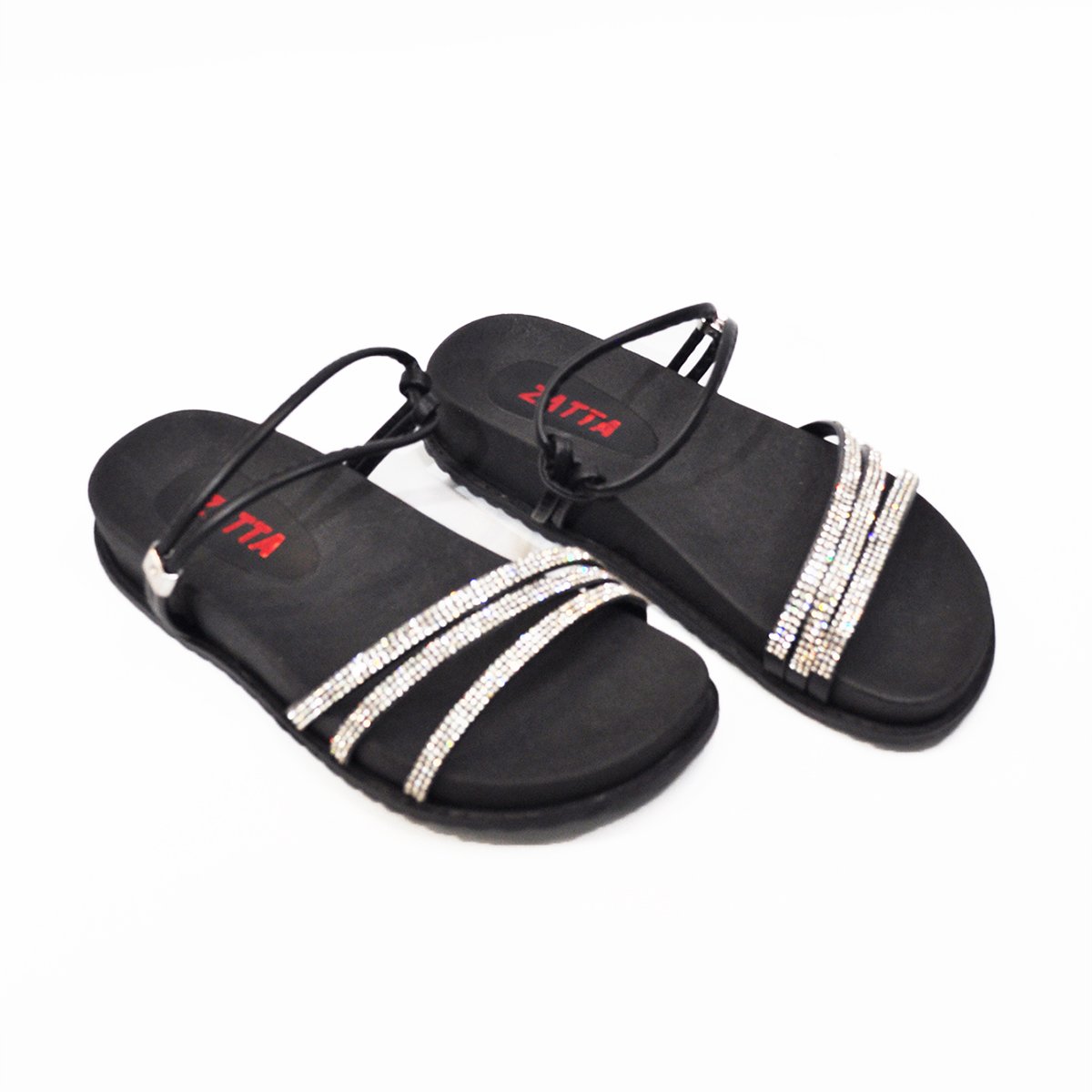 Sandália Zatta Strass Feminino Preto