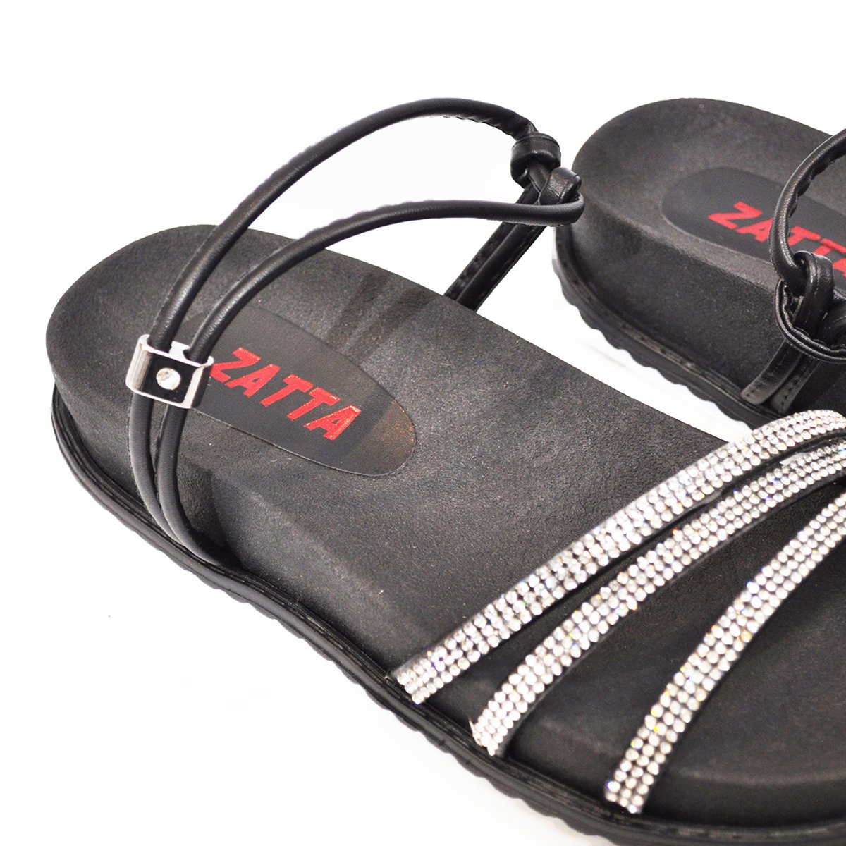 Sandália Zatta Strass Feminino Preto