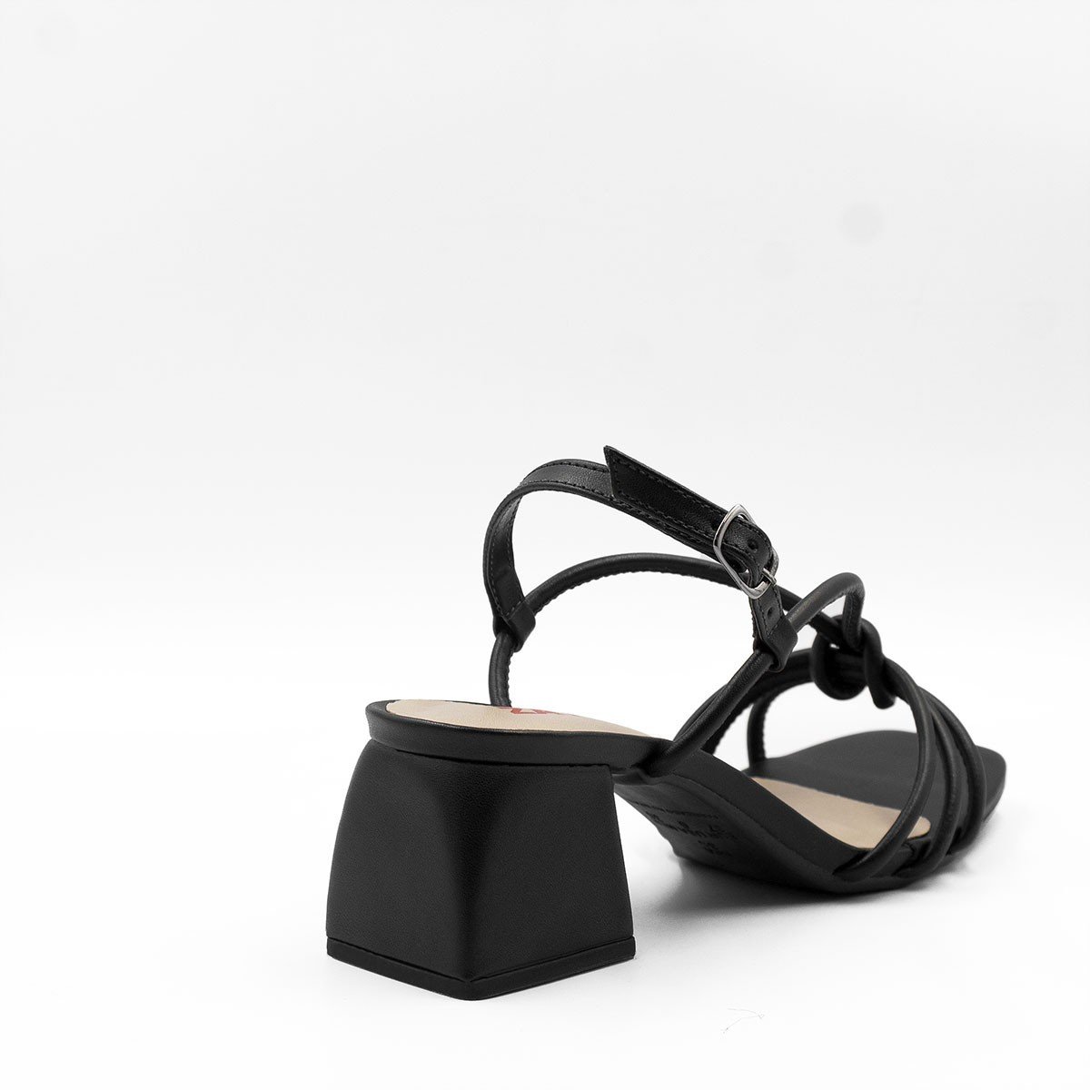 Sandália Zatta Salto Sextavado Deborah Preta Preto