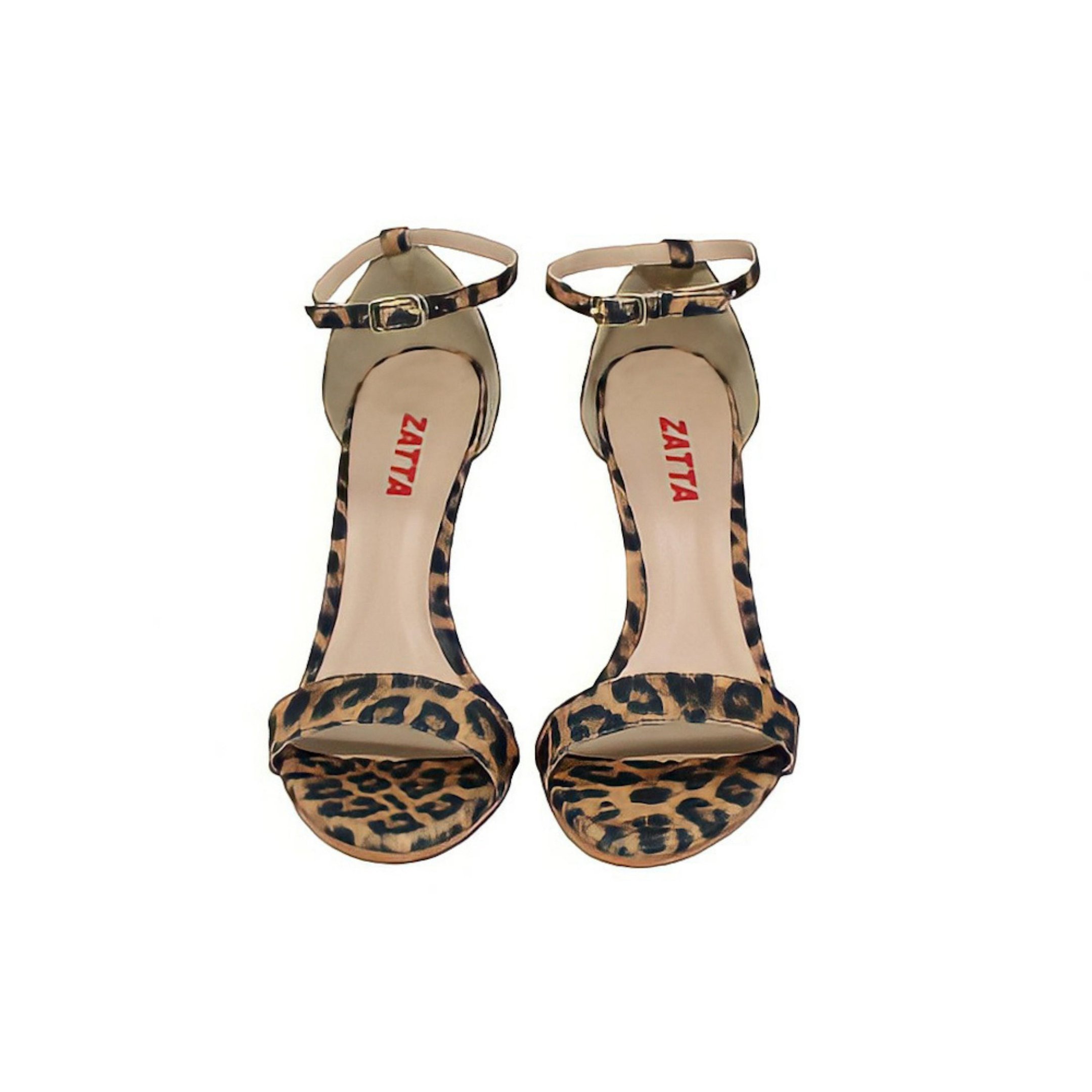 Sandalia Maya Salto Fino Animal Print Marrom