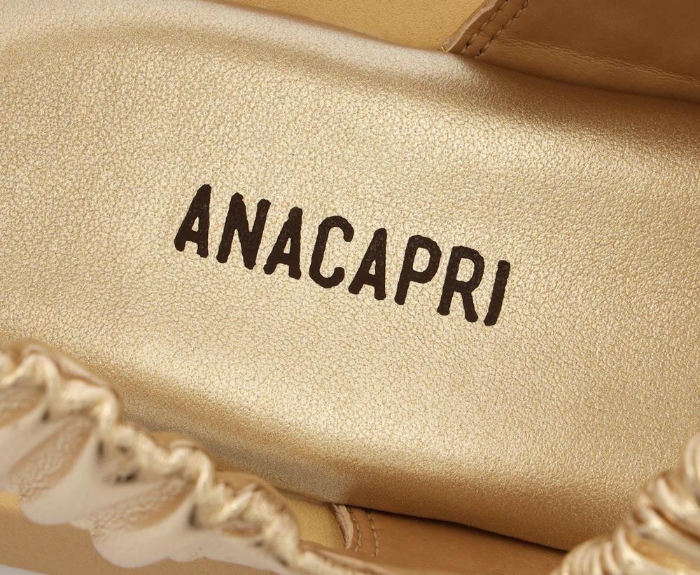 PAPETE FEMININA ANACAPRI TIRAS SCRUNCHIE GLÓRIA FLATFORM Dourado