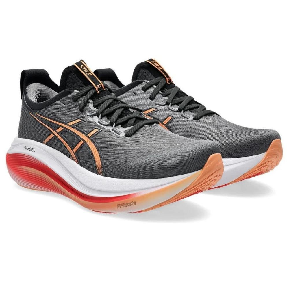 TENIS ASICS GEL-NIMBUS 27 MASCULINO 1011B958 Chumbo/Coral