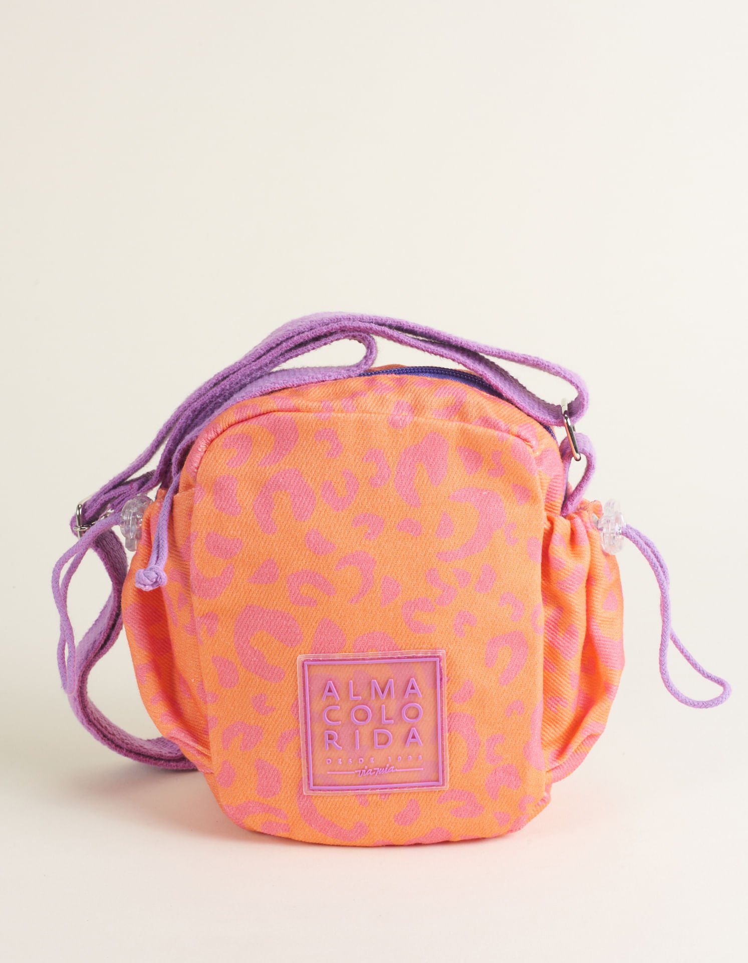 Bolsa Mini Lona Animal Print Color - Pink Rosa