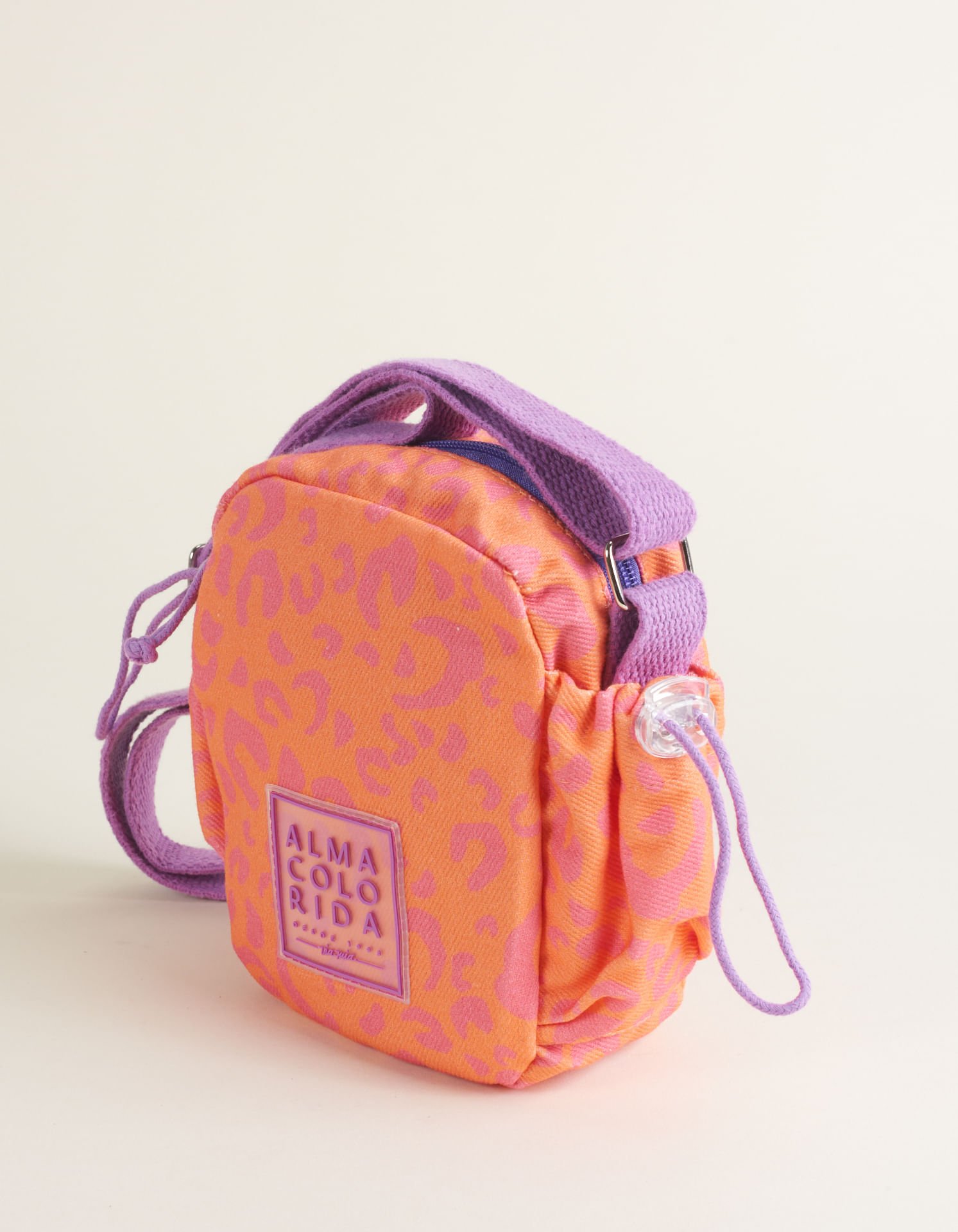 Bolsa Mini Lona Animal Print Color - Pink Rosa