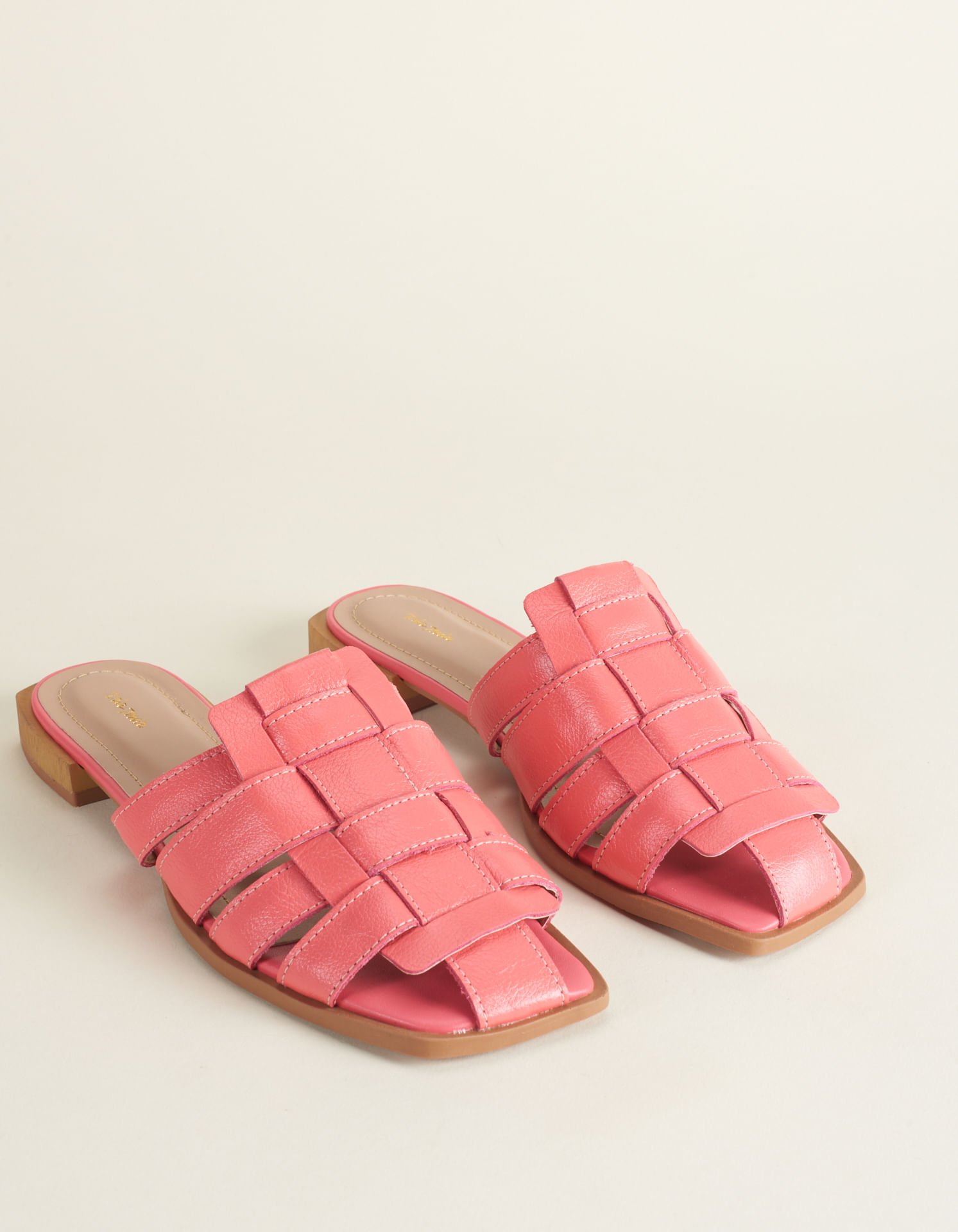 Mule Franciscana Couro - Rosa Rosa