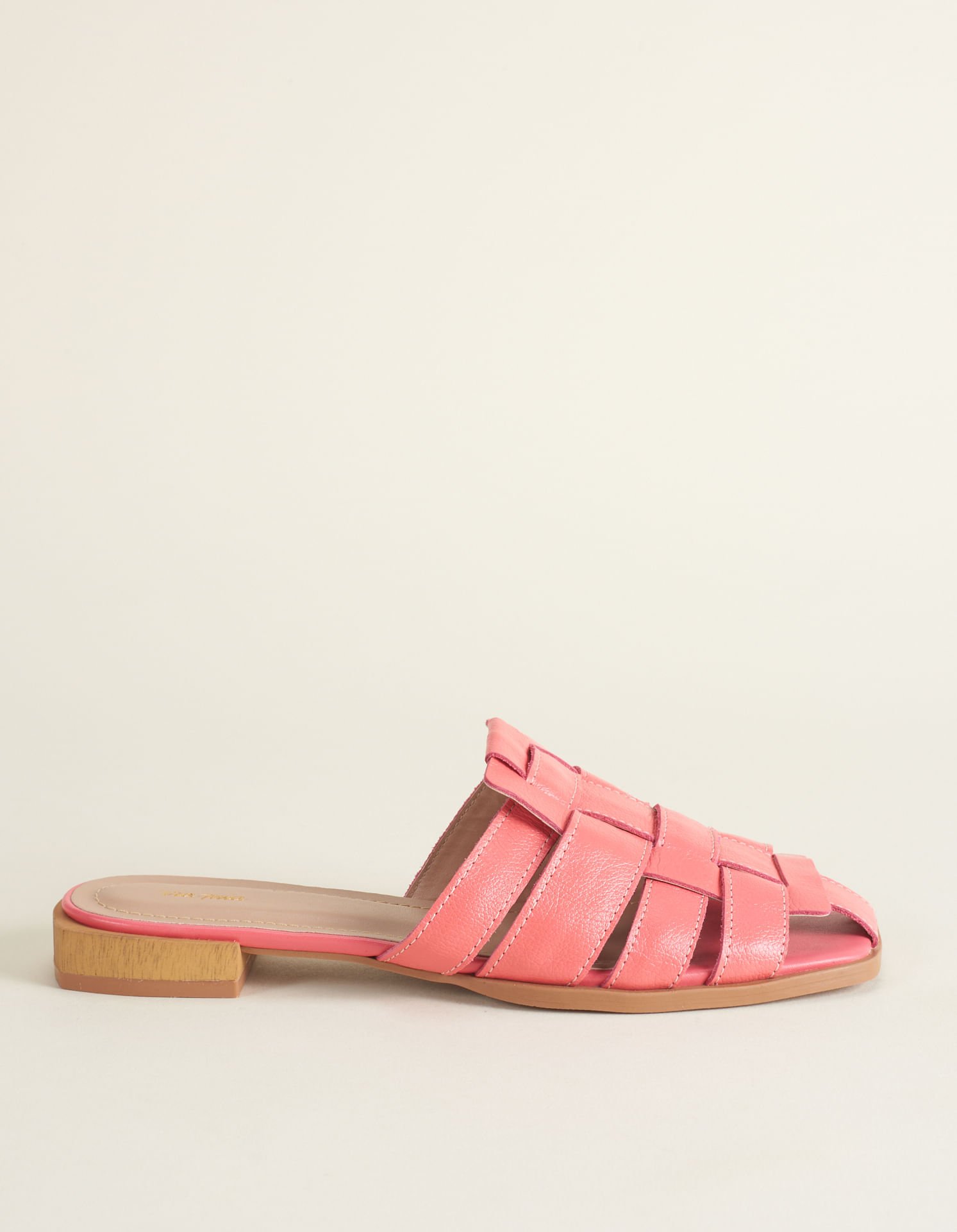 Mule Franciscana Couro - Rosa Rosa