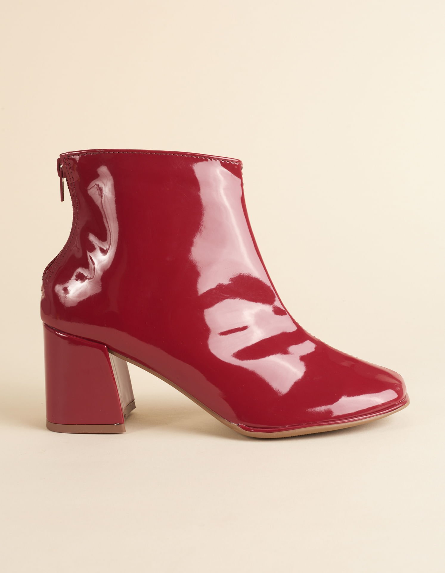 Bota Monocolor Verniz - Bordo Vermelho