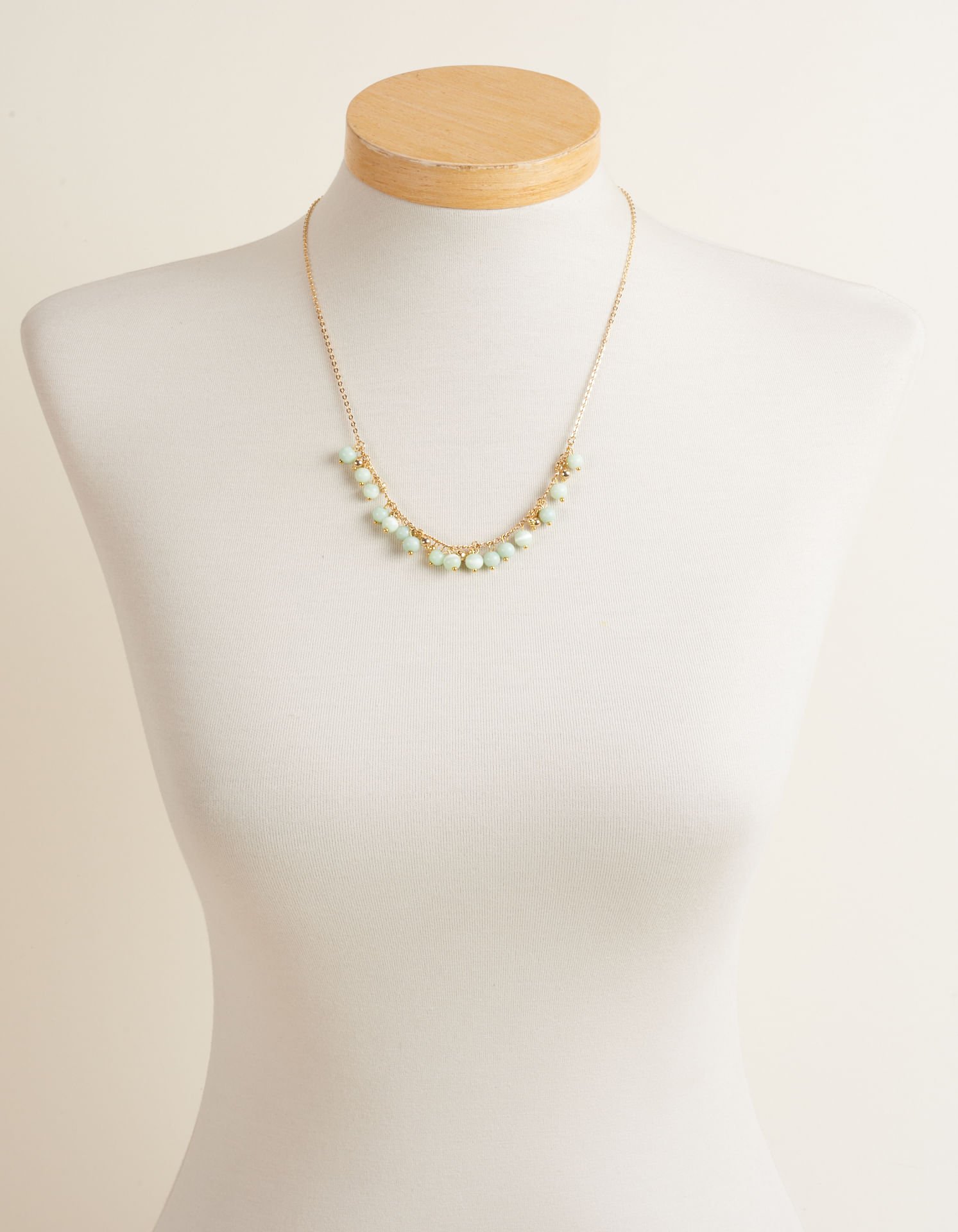 Colar Metal Bolas Resina - Ouro Dourado