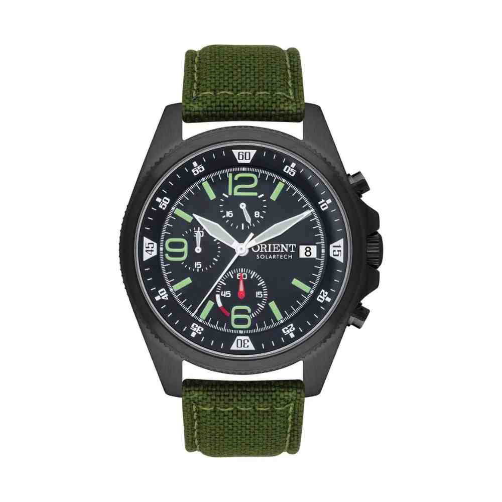 Relógio Orient Solar Tech Verde Masculino MPSNC004 P2EX Preto