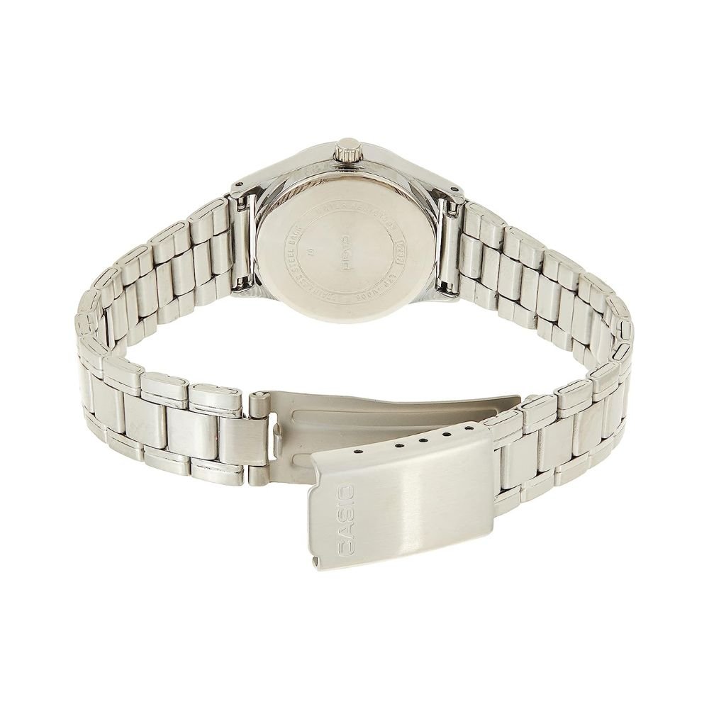 Relógio Preto E Prata Feminino Casio Collection Ltp V005l 1budf Br Prata