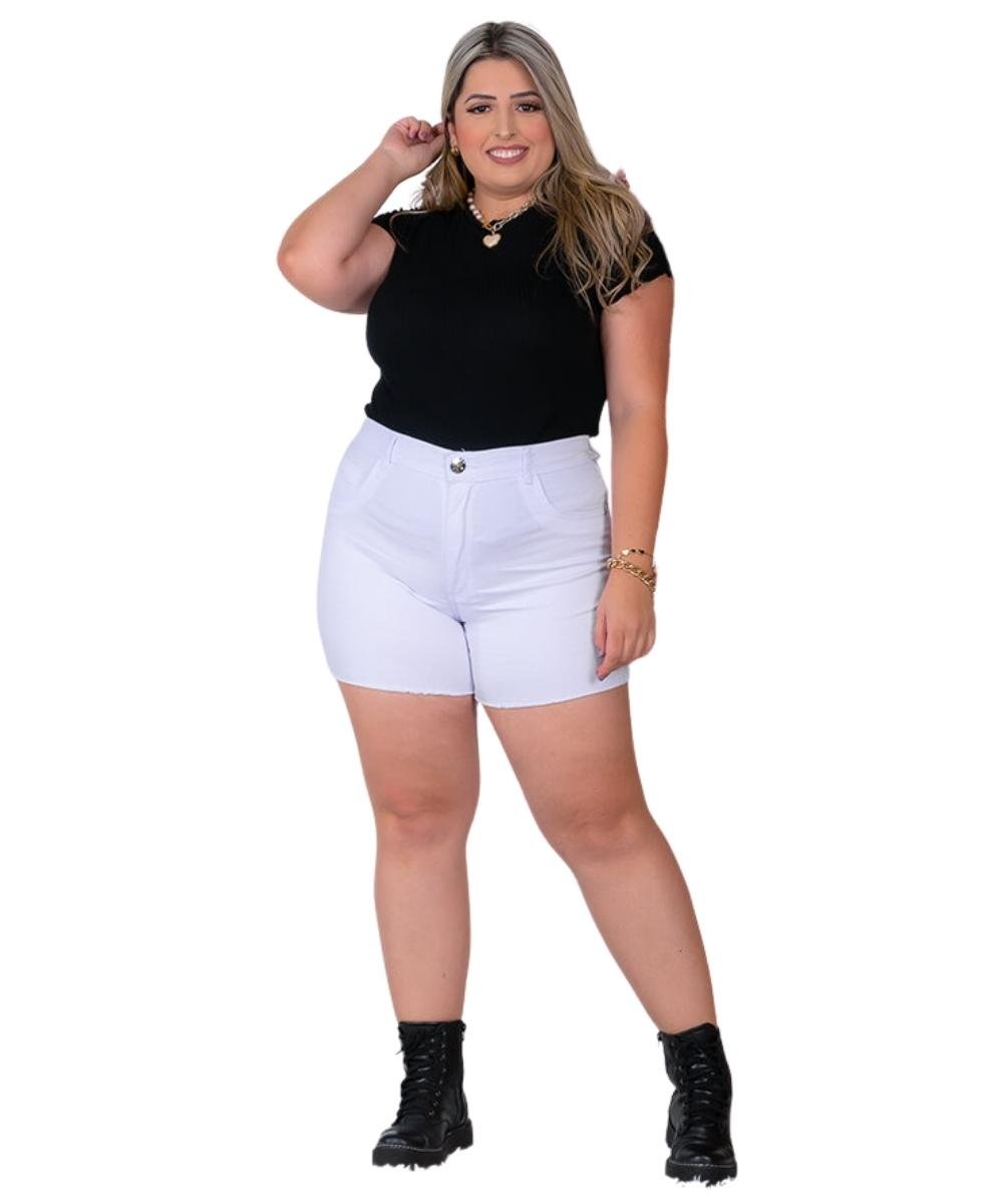 Shorts Plus Size Feminino Allmaria Branco