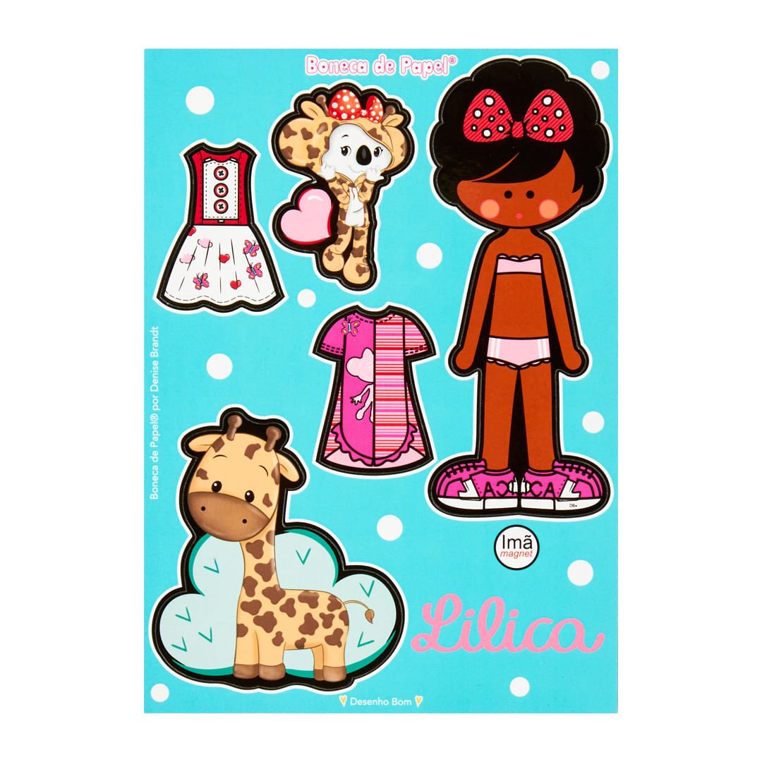 Paper Doll Imã Infantil Menina - Azul ÚNICO