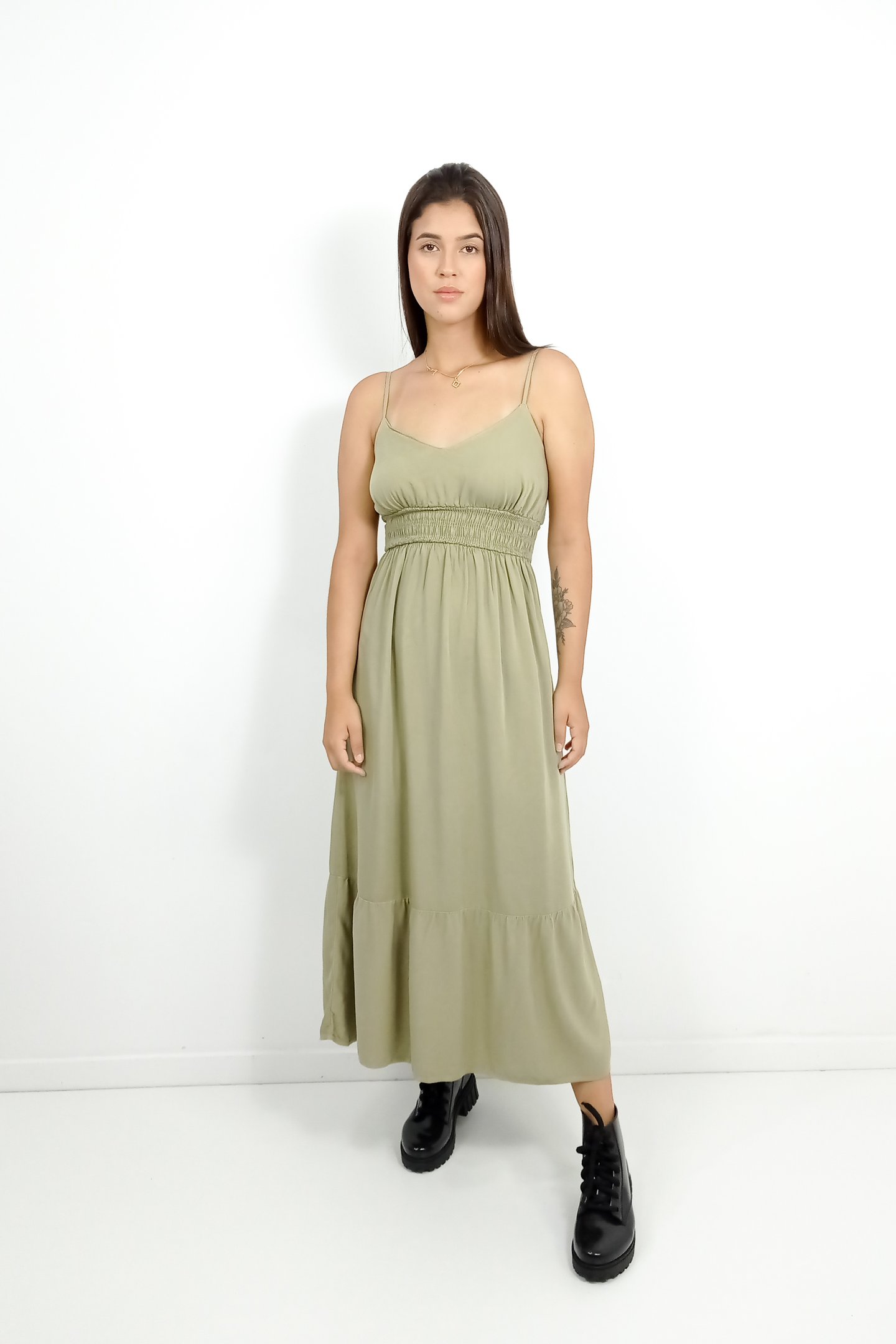 VESTIDO SUPER MIDI AMPLO VERDE REF: 501VE000459 08645 Verde