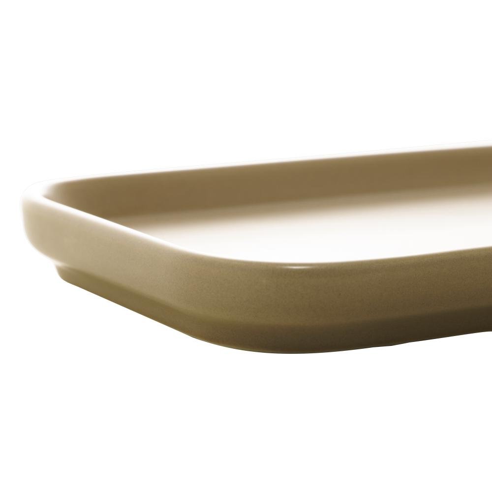 Cj 2 Travessas Porcelana Nórdica Cinza Matt 31X13X3Cm ÚNICO