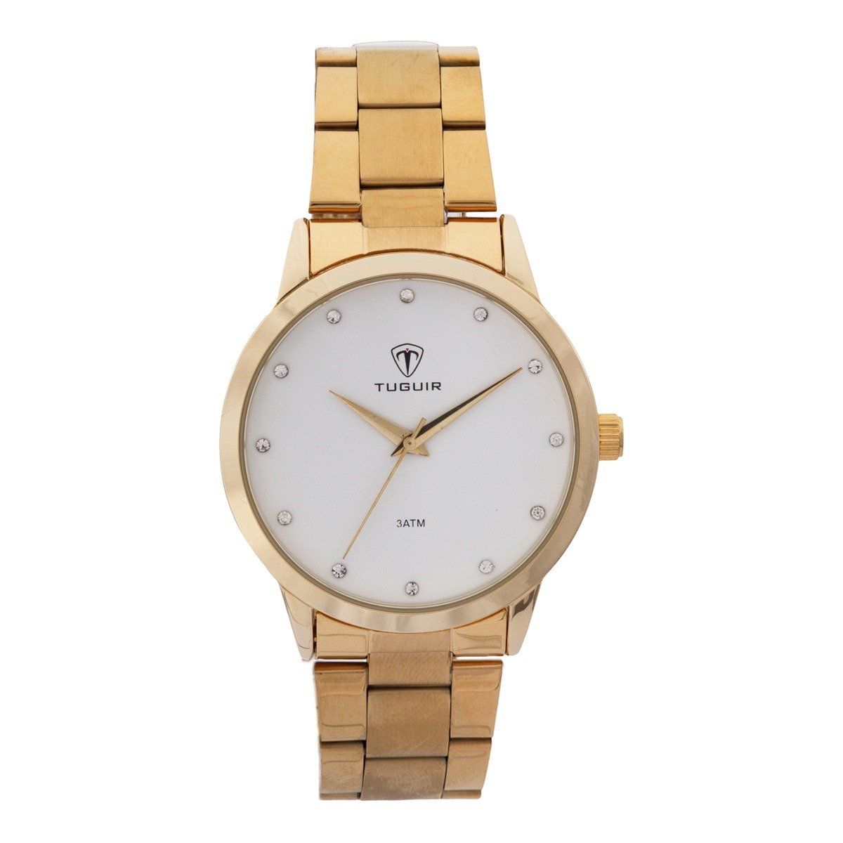 Relógio Feminino Tuguir Analógico TG114 - Dourado e Branco Dourado