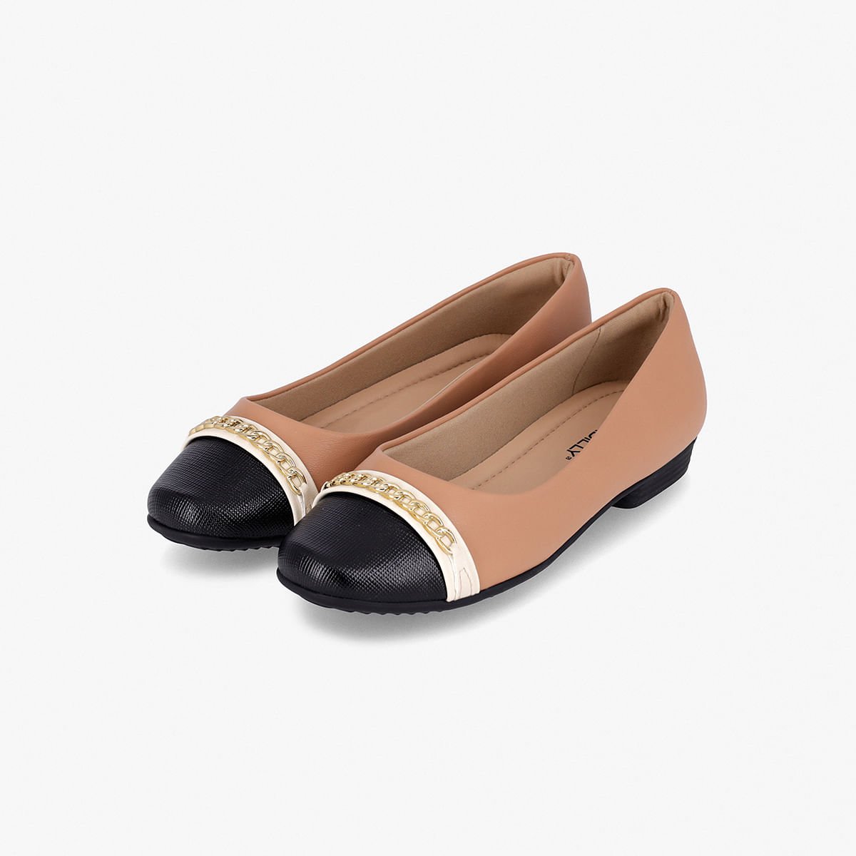 Sapatilha Raquel Salto Baixo Amendoa Multicores