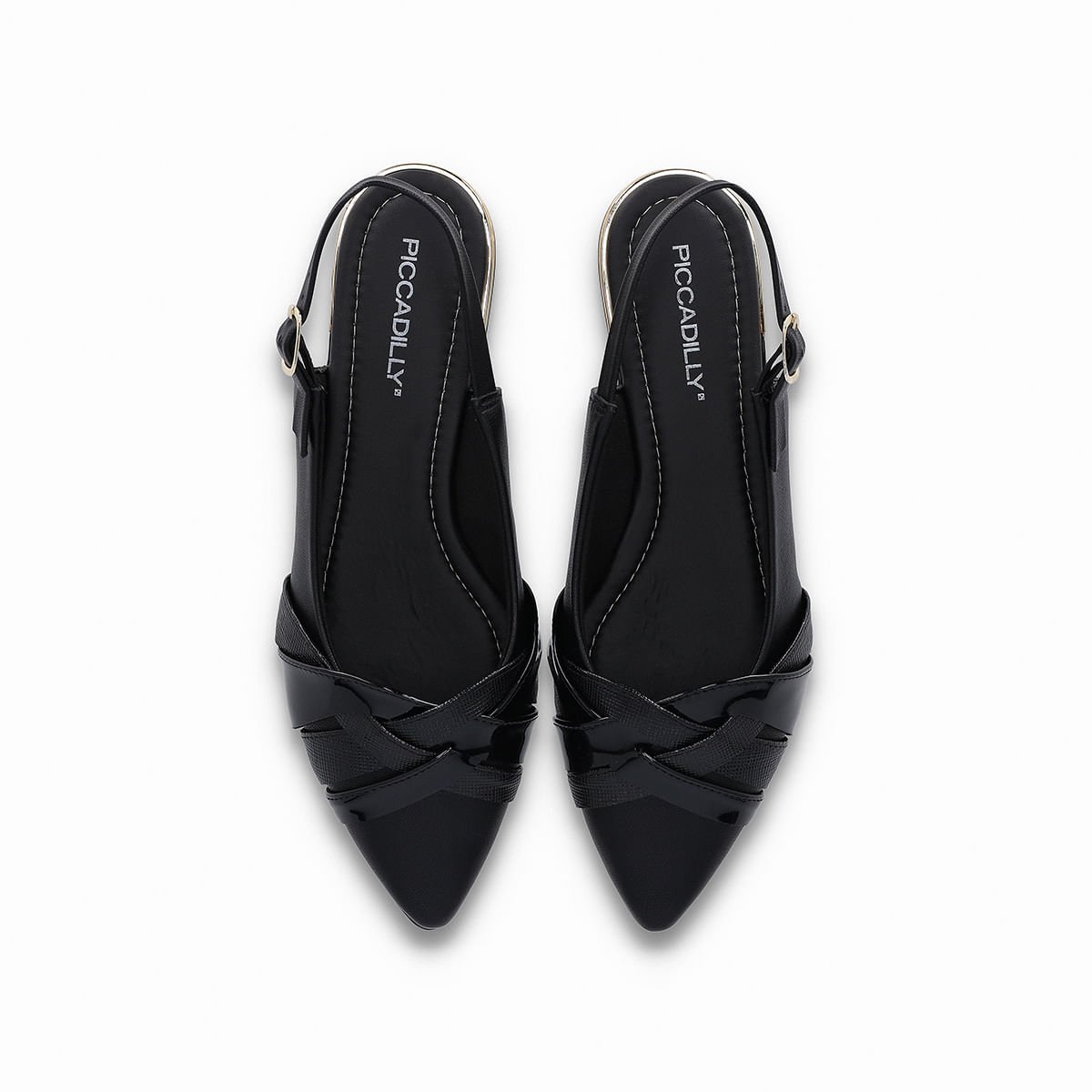 SlingBack Ana Salto Baixo Preto Preto