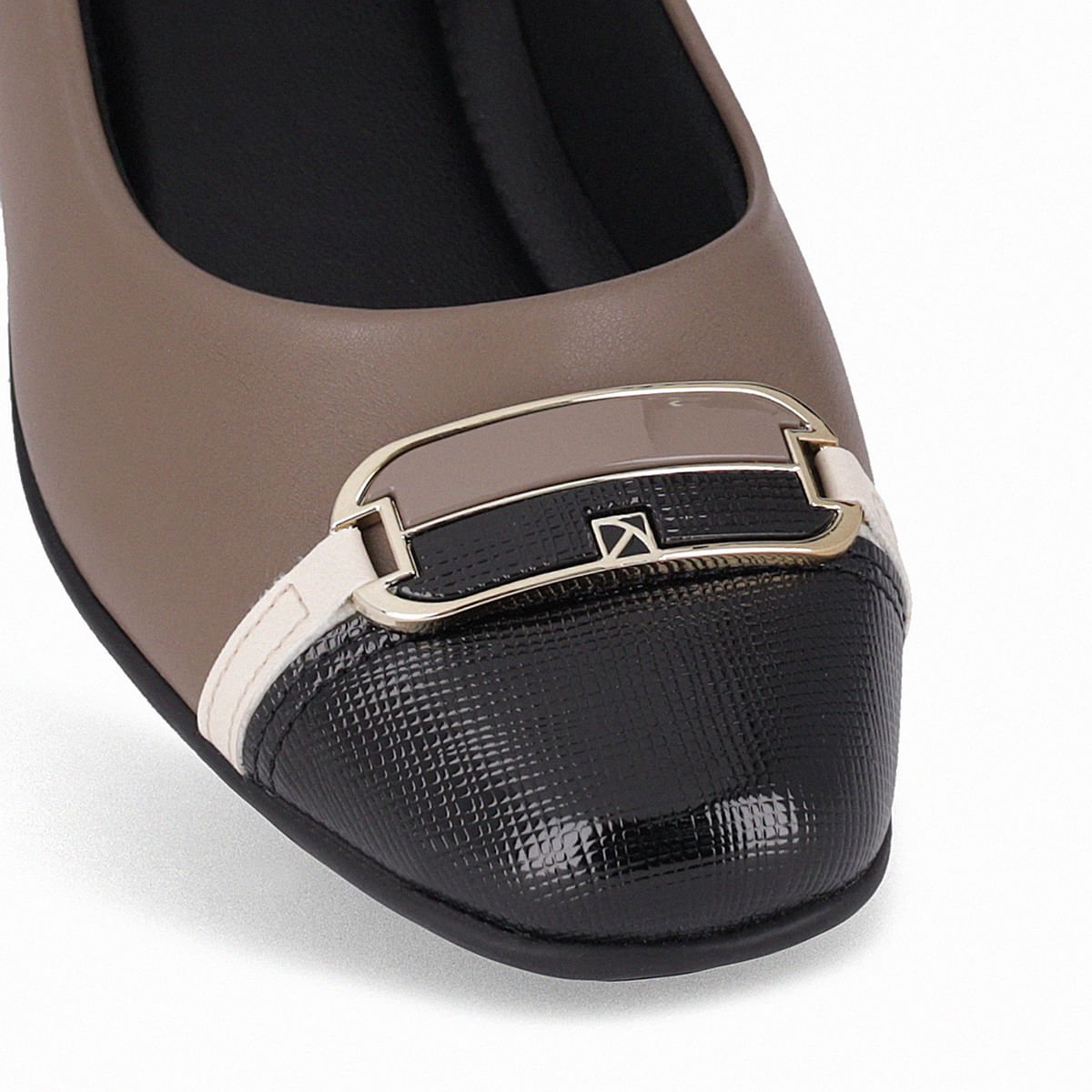 Sapatilha Raquel Salto Baixo Taupe Bege