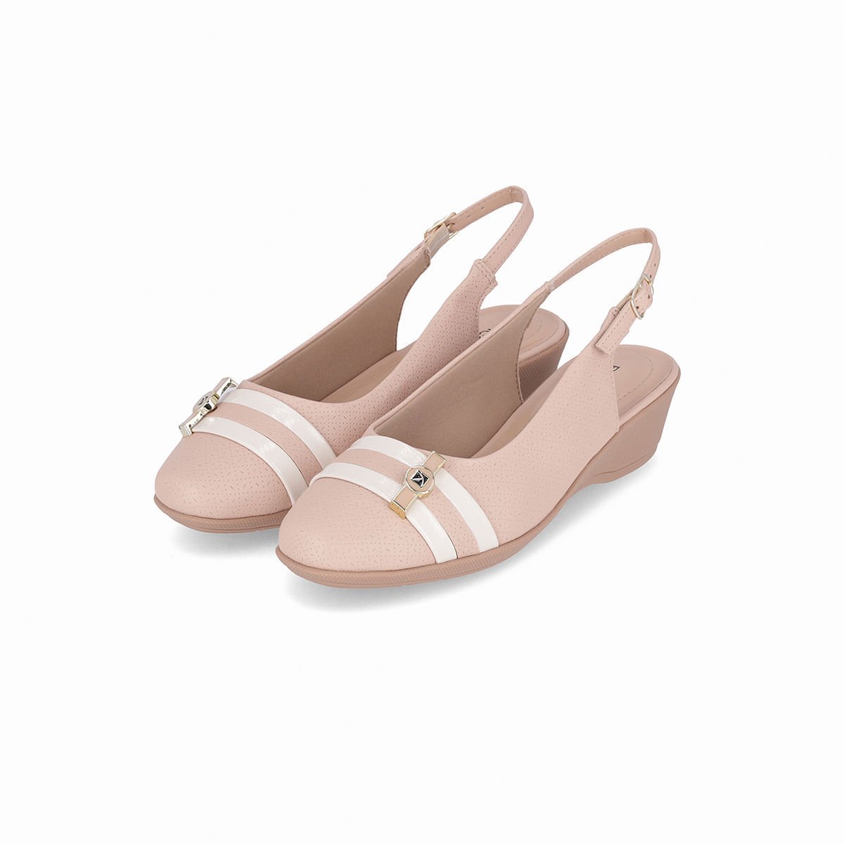Slingback Ivone Anabela Médio Rose Rosê