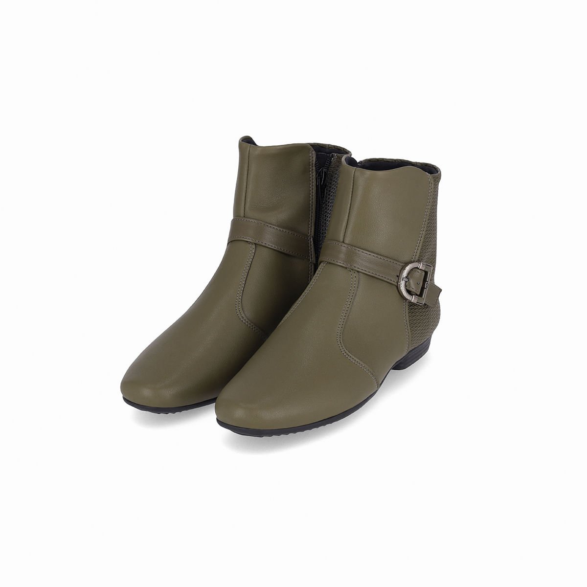 Bota Raquel Cano Curto Salto Baixo Militar Militar