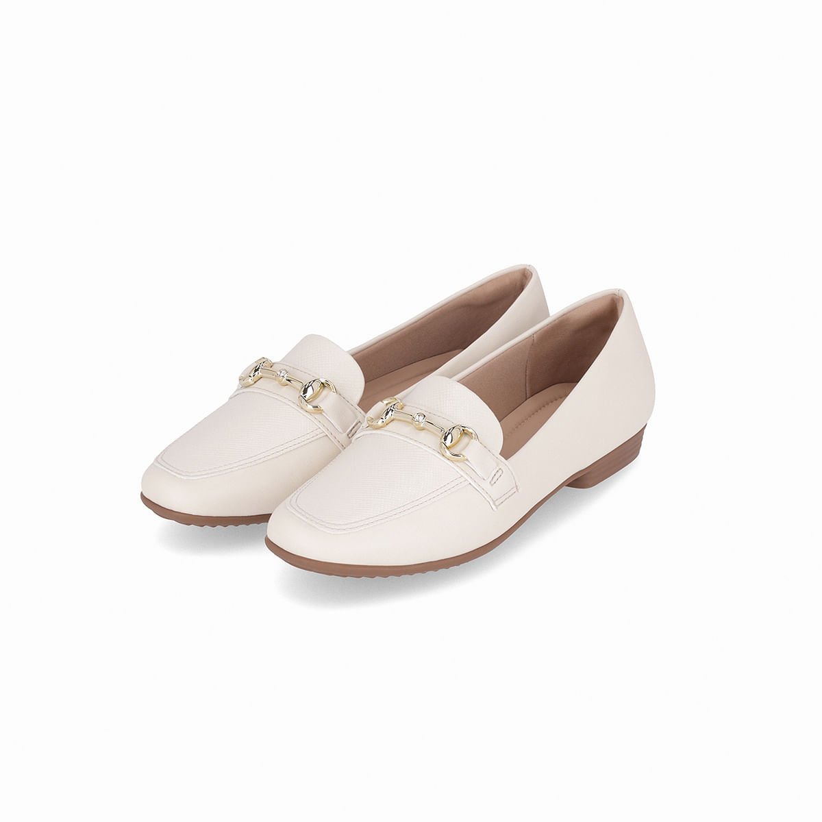 Loafer Raquel Salto Baixo Off White Off White