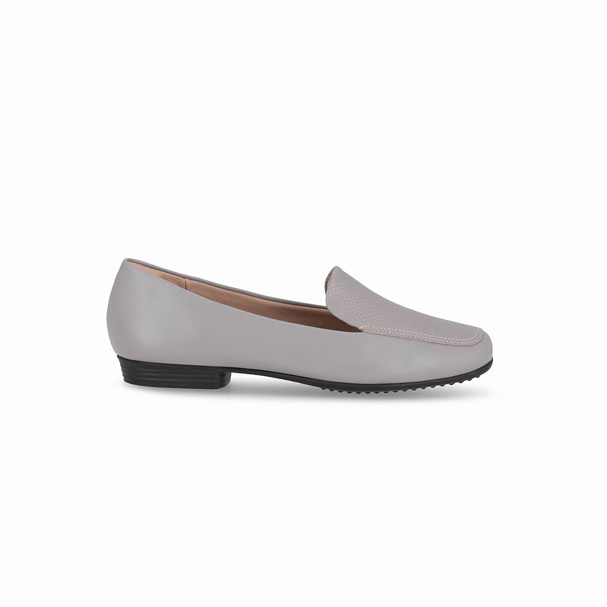 Loafer Raquel Salto Baixo Cinza Cinza