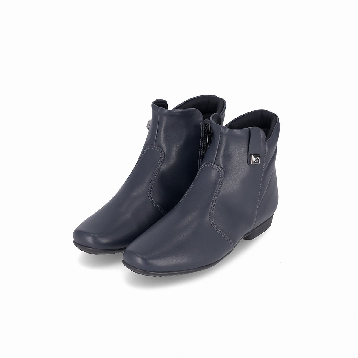 Bota Raquel Cano Curto Salto Baixo Navy Navy