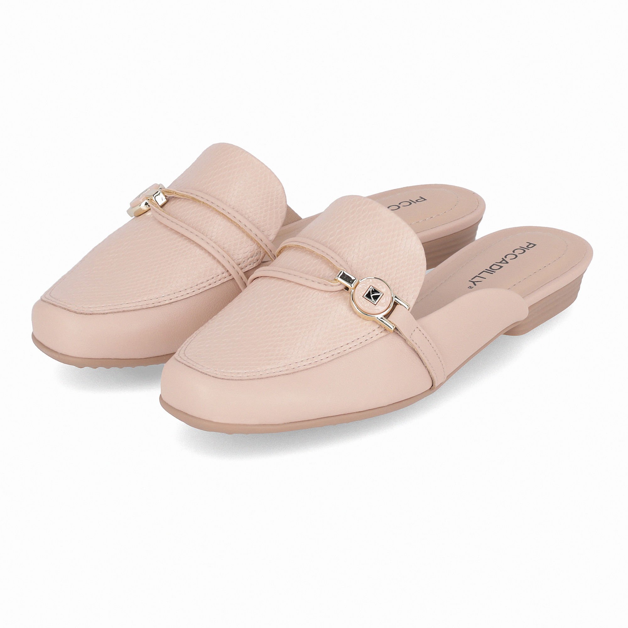Mule Raquel Salto Baixo Rose Rose