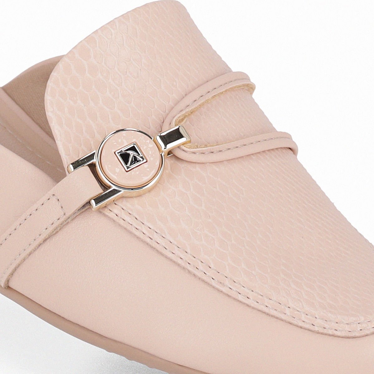 Mule Raquel Salto Baixo Rose Rose