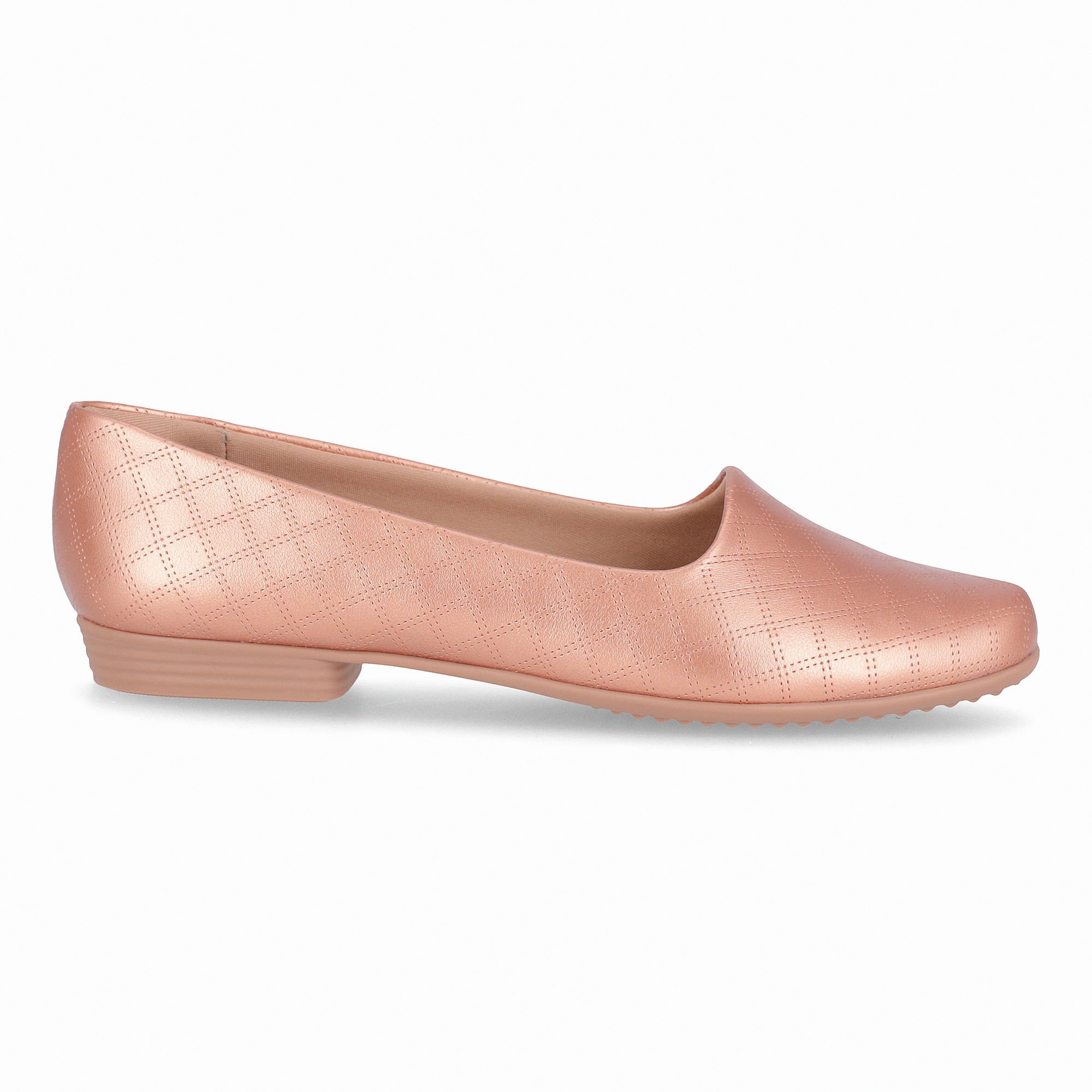 Sapatilha Raquel Salto Baixo Ouro Rosado Rose Gold