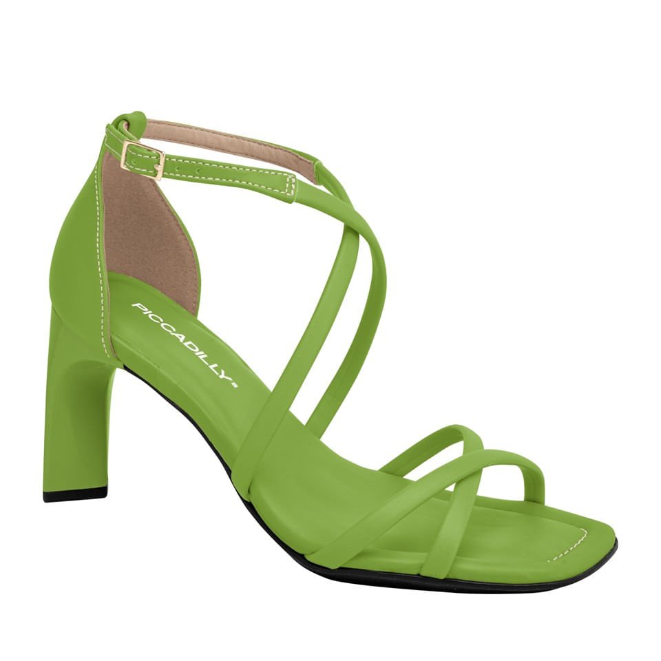 Sandália Claudine Salto Alto Verde Verde