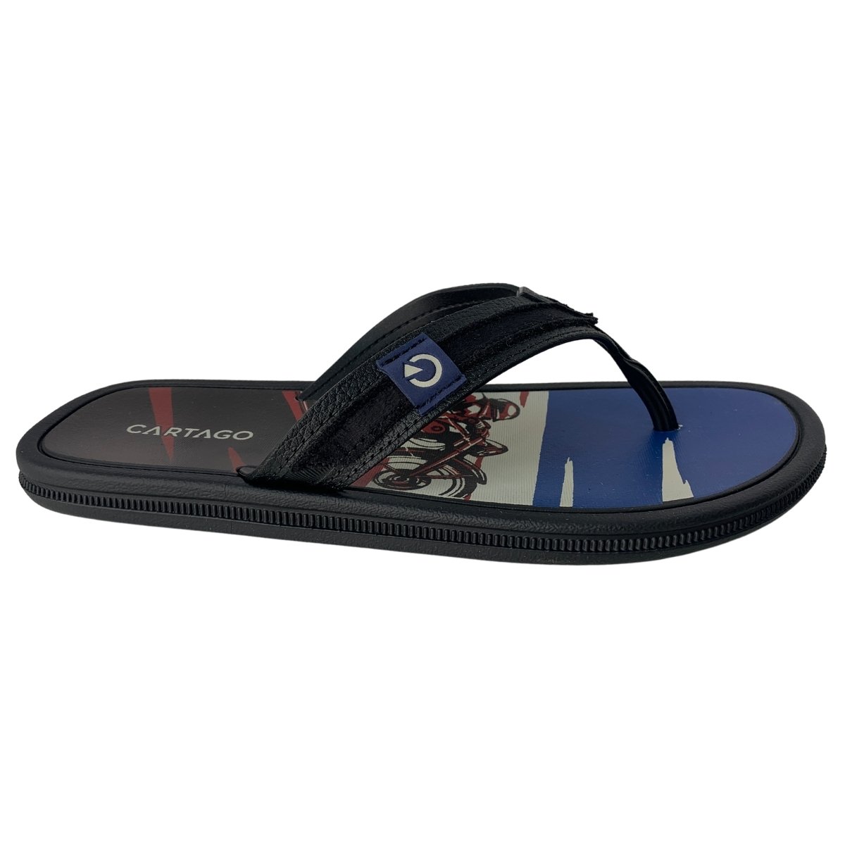 Chinelo Casual Cartago Masculino 11022 - Preto/Bordô/Azul Preto