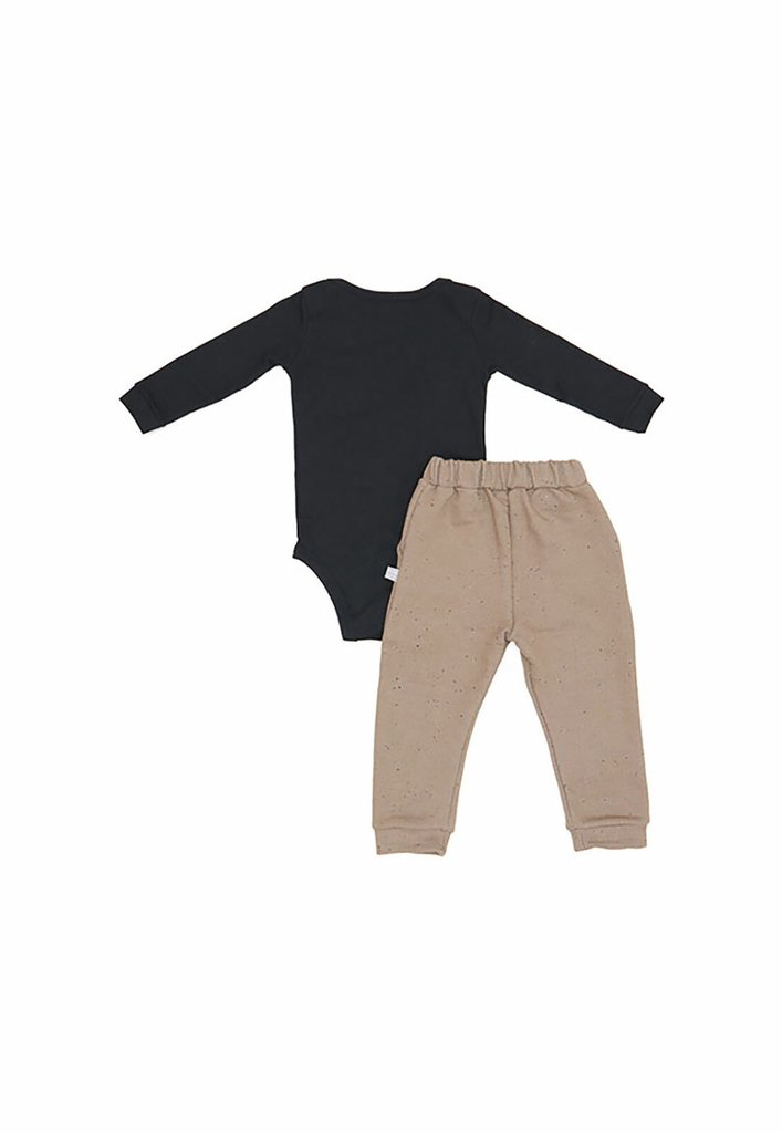 Conjunto Baby Gut Body com Calça Preto Preto