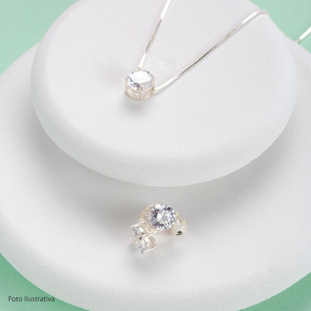 Brinco Prata Ponto de Luz 5mm Prata