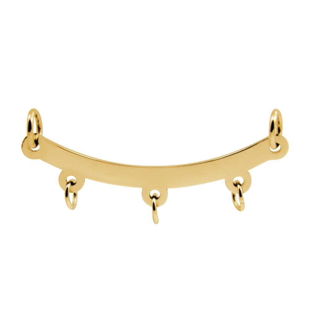 Pingente de Aço Canga para 3 pingentes Gold IPG 33x4mm Dourado