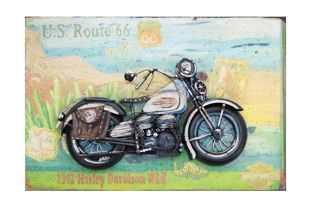 Quadro Decorativo Harley Davidson 3d Motorcycle 45x30cm ÚNICO