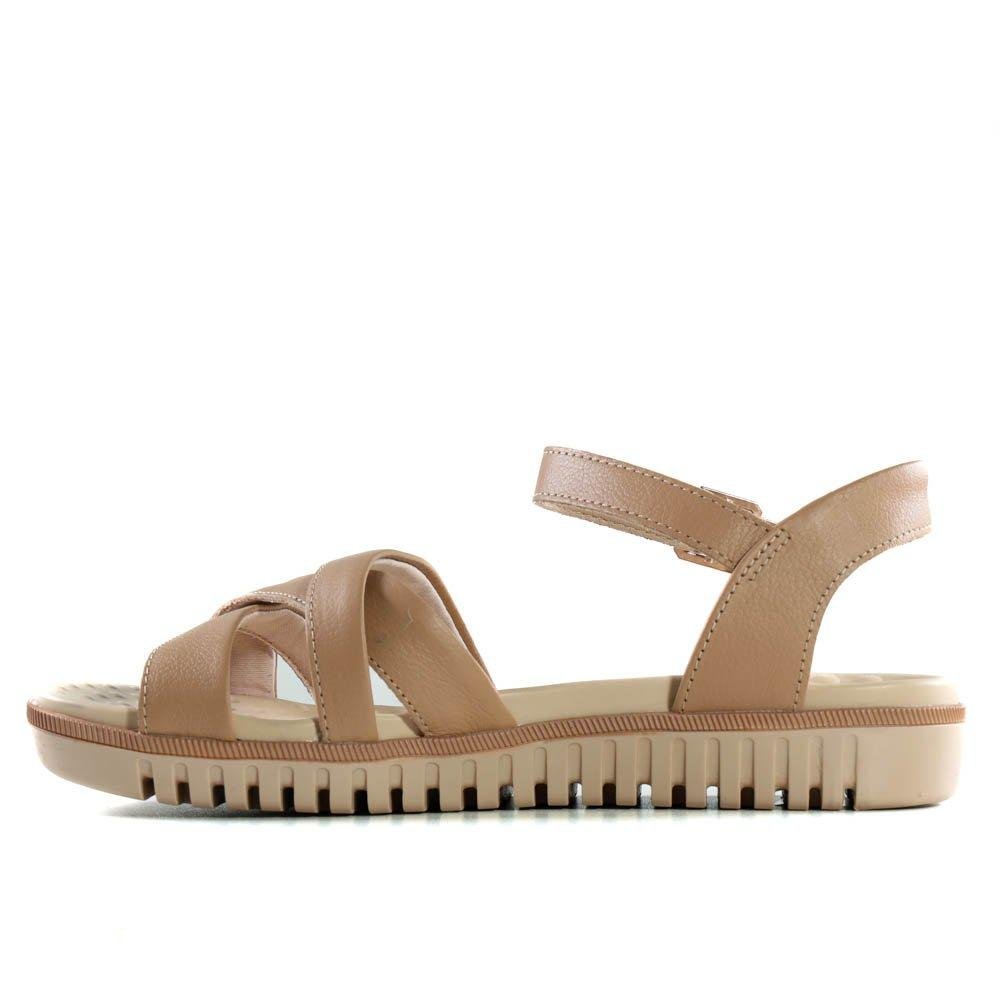 Sandália Feminina Comfortflex 2345402 Caqui Bege