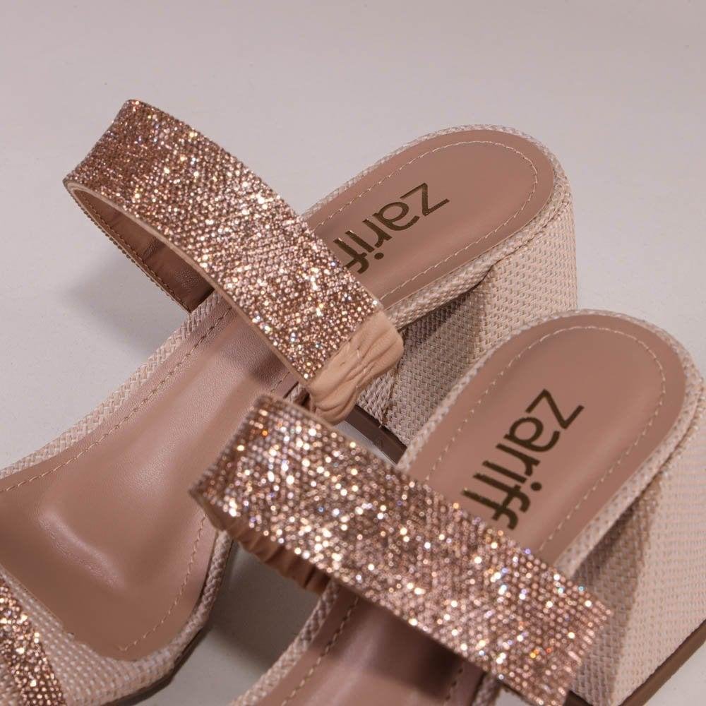 Tamanco Feminino Zariff Havana Dourado