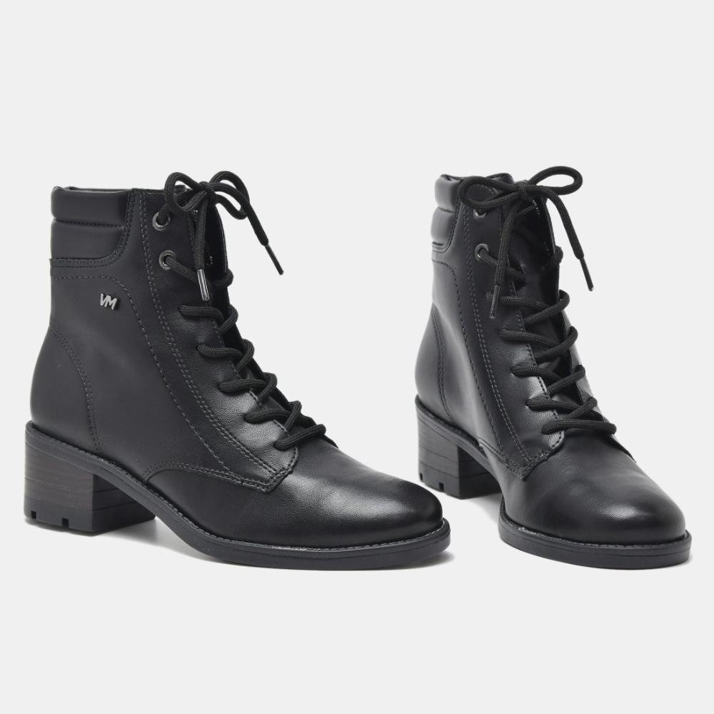 Coturno Feminino Via Marte Salto Médio 002-001-01 Preto Preto