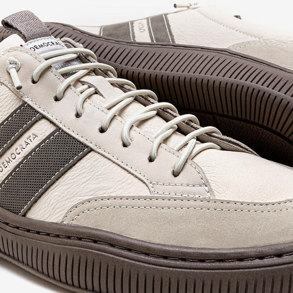 Tênis Masculino Democrata Denim Vibe 625101 Creme/Neve Creme/Neve
