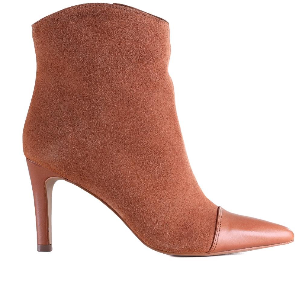 Bota Feminina Zariff Bico Fino 430281 Camel Marrom