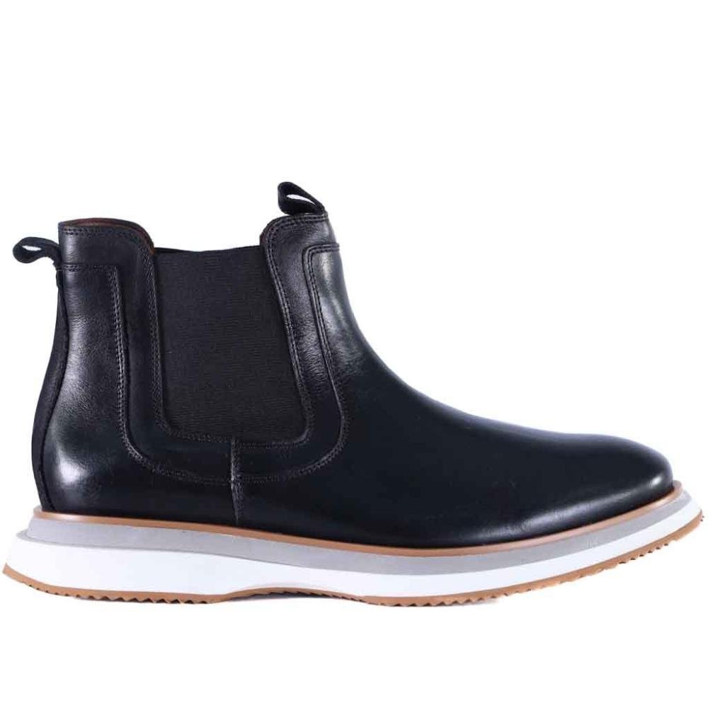 Bota Chelsea Masculina em Couro Zariff Lon022 Preto Preto