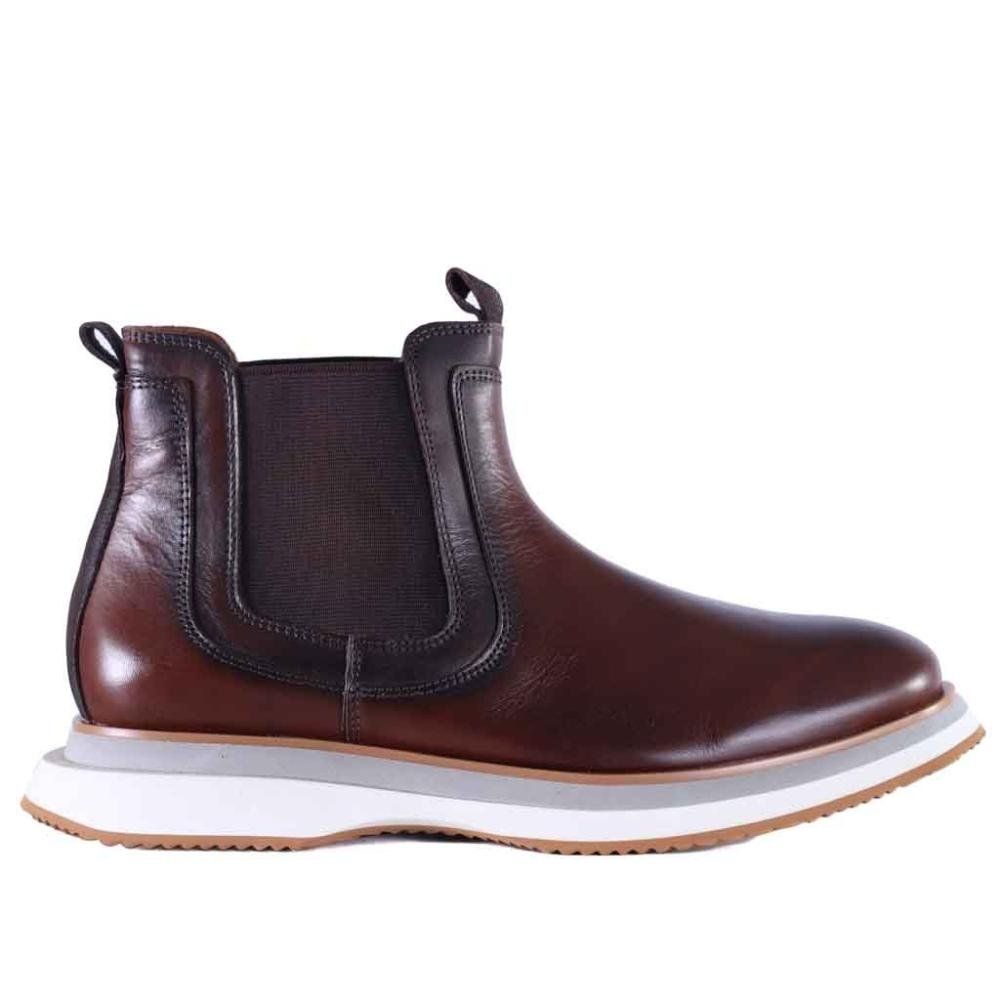 Bota Chelsea Masculina em Couro Zariff Lon022 Brown Brown