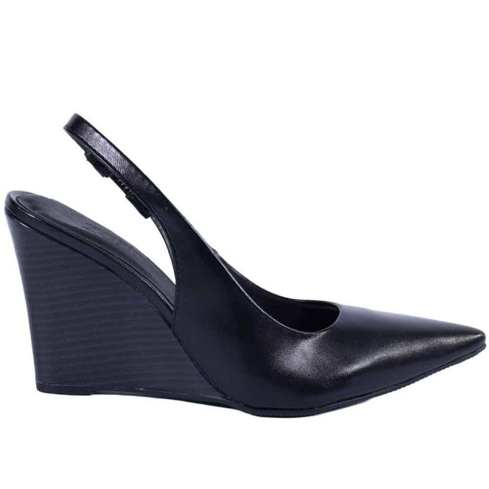Scarpin Feminino Zariff Slingback com Salto Anabela 4634-89161 Preto Preto